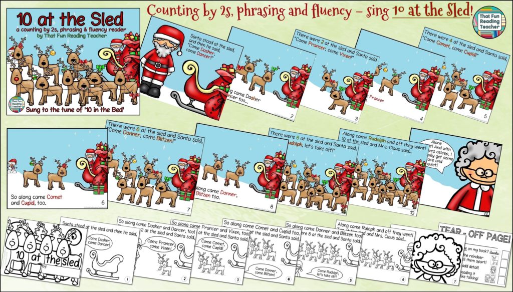 Counting reindeer by twos, fun, phrasing and fluency, and showing what ...
