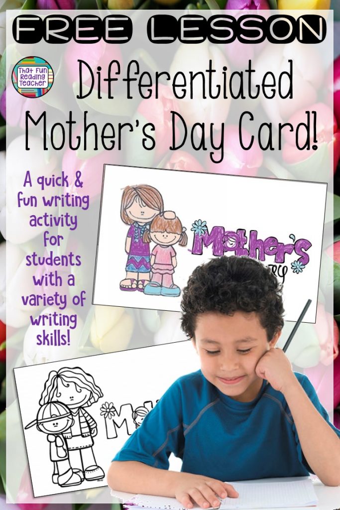 Mother's Day card for beginning writers! - That Fun Reading Teacher