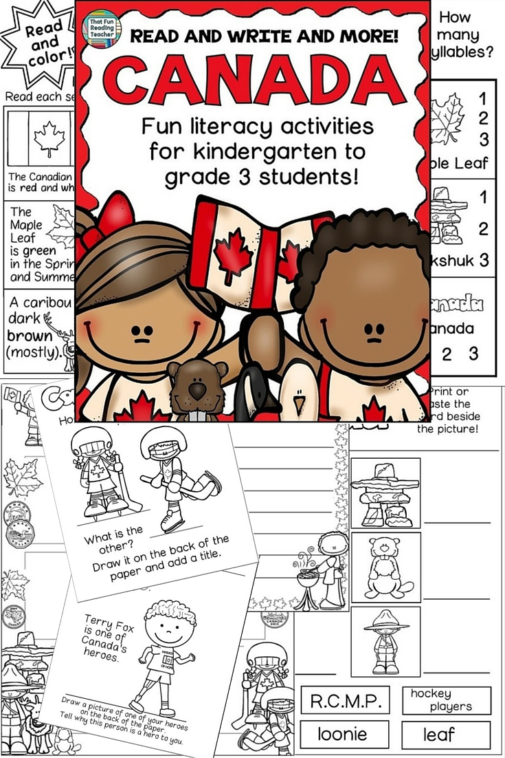 Fun, NoPrep Canada Literacy Activities & Canada Day conversations with ...