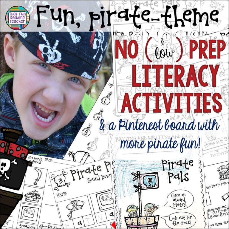 Fun, pirate-themed no (and low) prep literacy printables! - That Fun ...